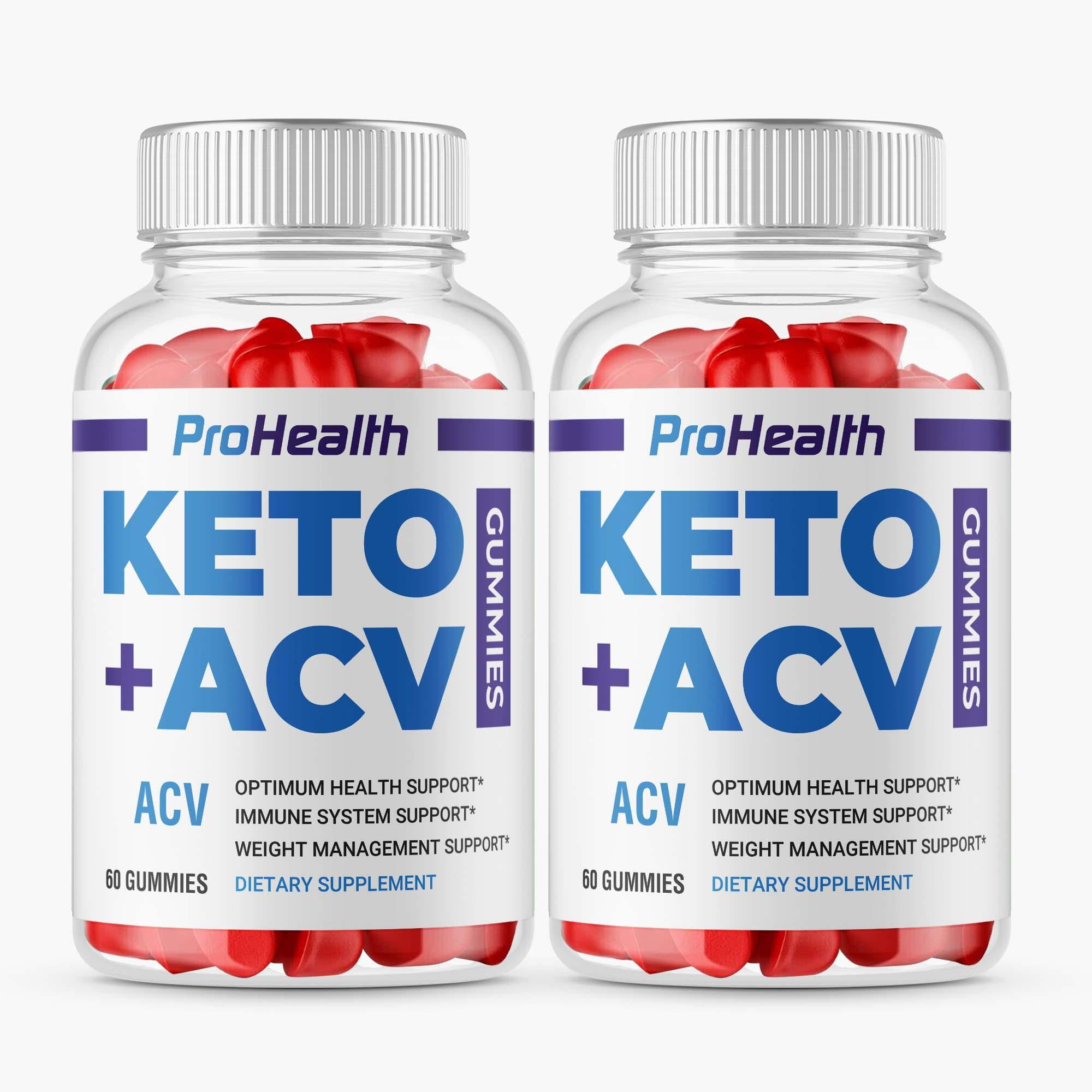 (2 Bottles) ProHealth Keto ACV Gummies - Pro Health Optimized Keto Apple Cider Vinegar Weight ...