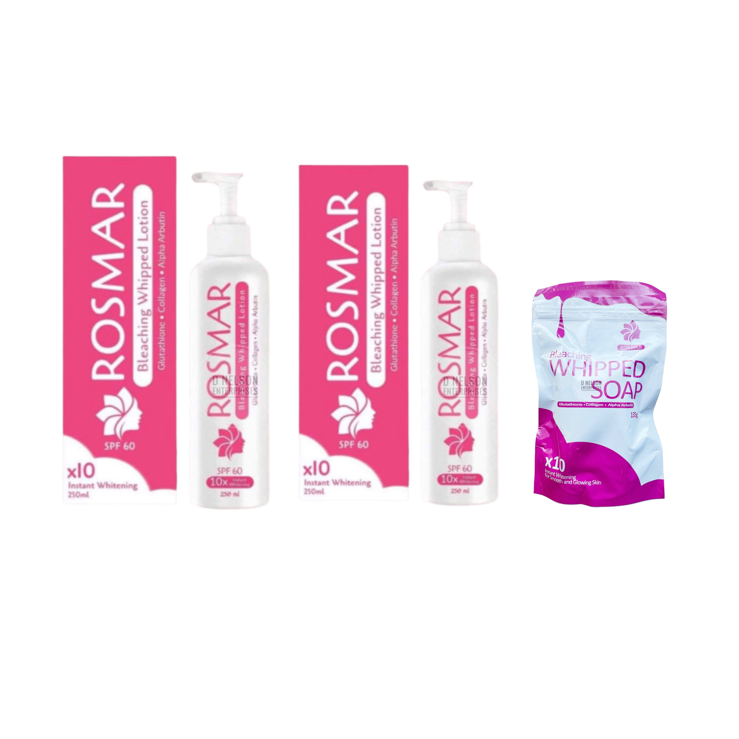 2 Bottles ROSMAR Whipped Lotion with SPF 60, 250ml - Walmart.com