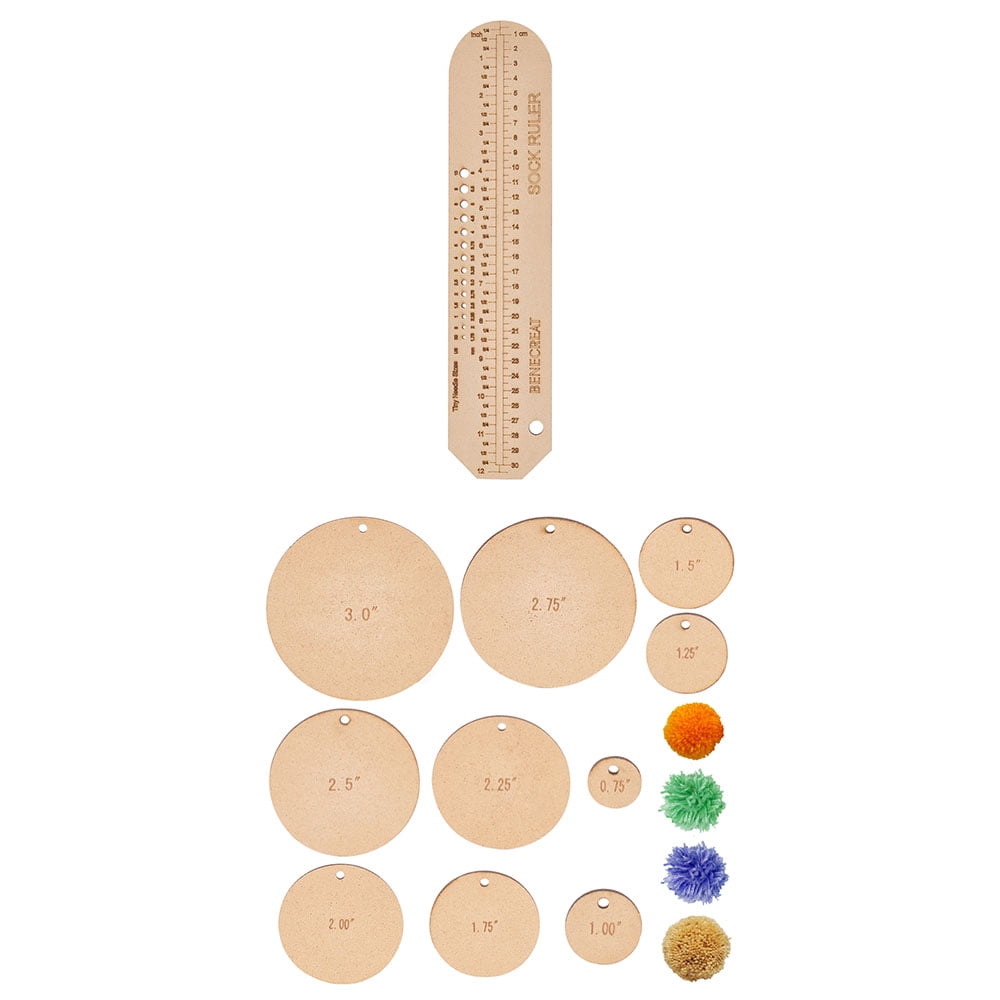 2 Box 2 Sets MDF Wood Pompom Ball Trimming Cutting Guide 0.75/1/1.25/1 ...