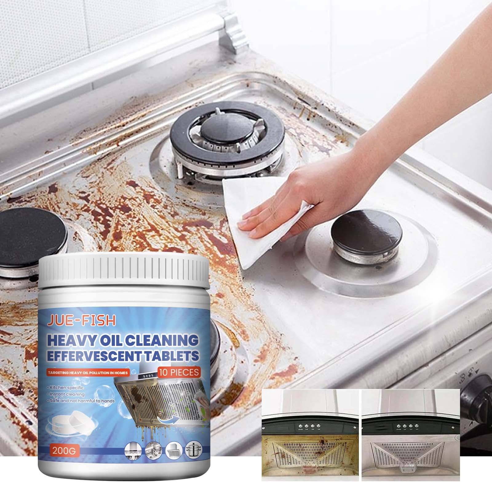 2 Box(20pcs) Foaming Tablets Kitchen Heavy Oil Cleaner Range Hood Stove ...