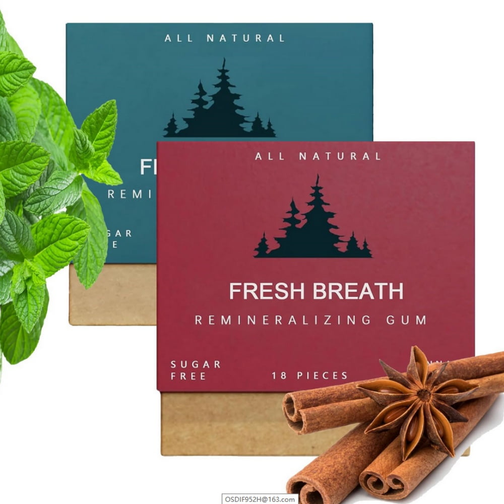 2 Box/36 Pcs Remineralizing Chewing Gum, Organic Mastic Mint Miracle Under Brush All Natural ...