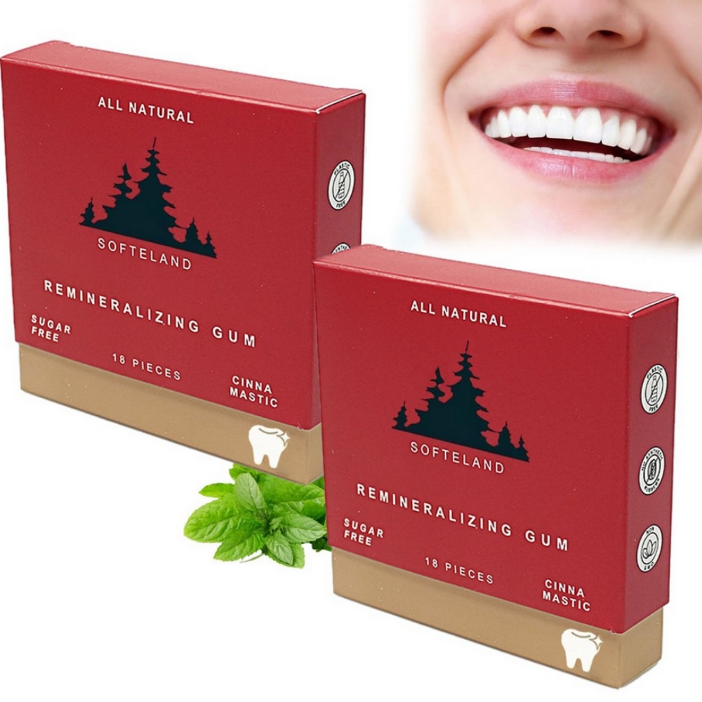 2 Box/36 Pcs Underbrush Remineralizing Chewing Gum-Organic Mastic Mint ...