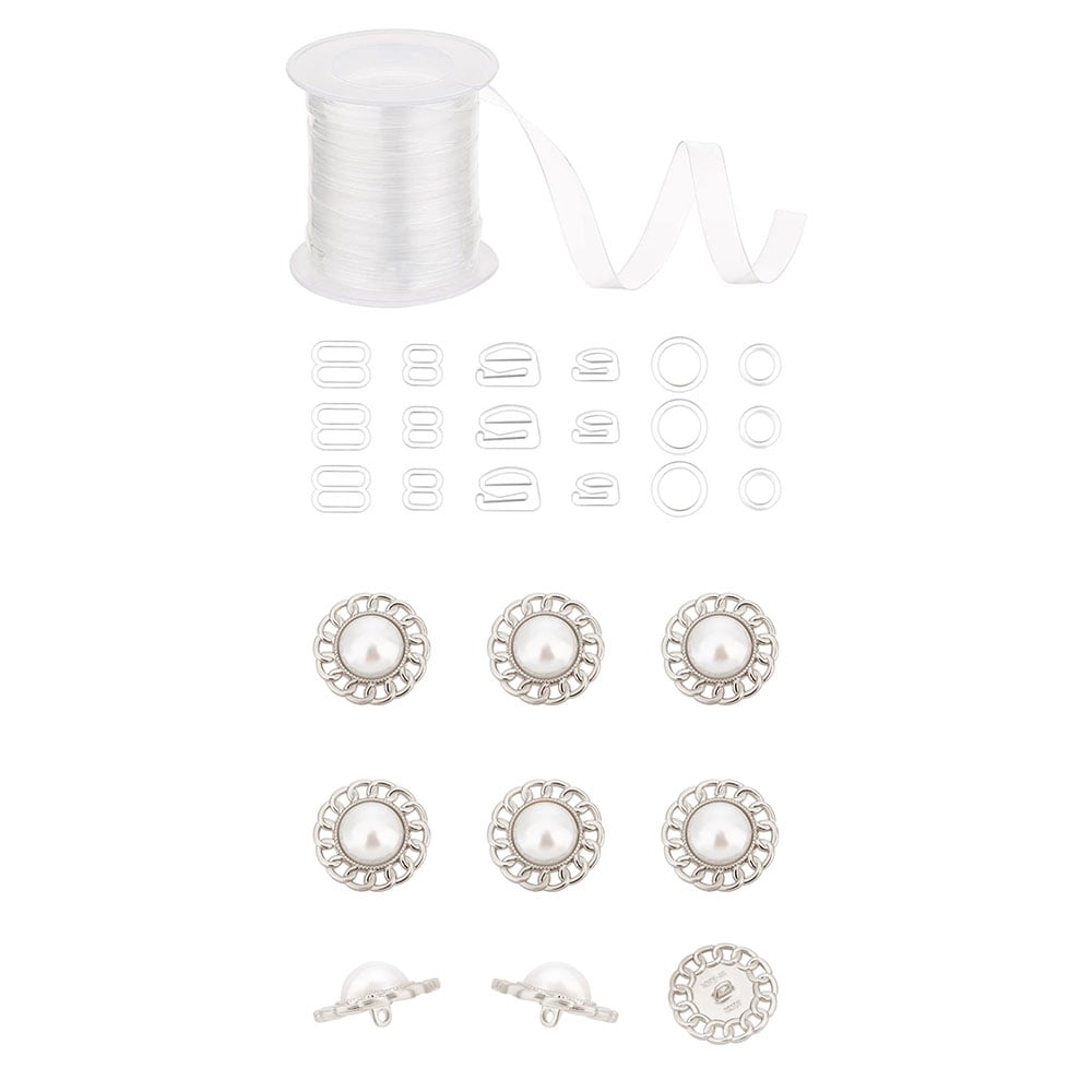 2 Box Alloy Shank Buttons with Acrylic Imitation Pearl Beads Flower ...