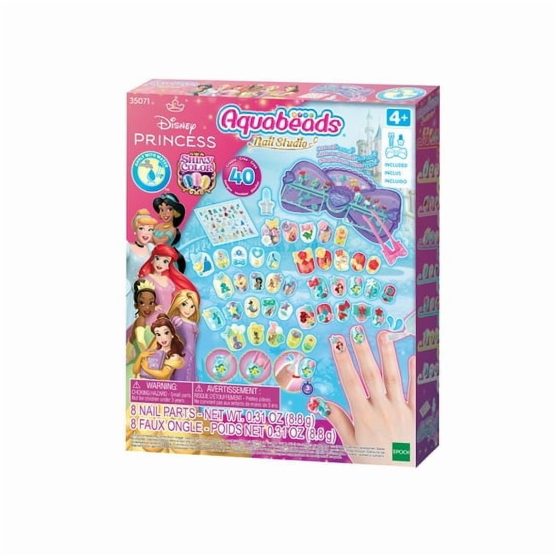 ( 2 Box ) Aquabeads Disney Princess Nail Studio - Includes 4+ Disney Princess Designs to Create ...
