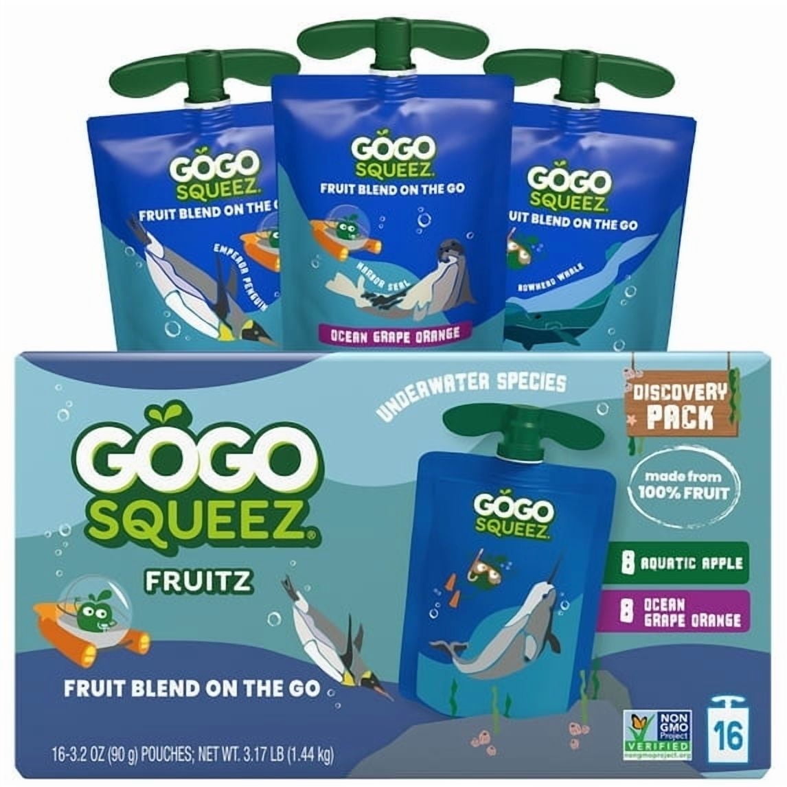 ( 2 Box ) GoGo squeeZ Applesauce & Fruit Puree Underwater Discovery ...
