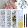 2 Boxed Nail Rhinestones Multi Shapes Flatback Gems Crystal AB ...