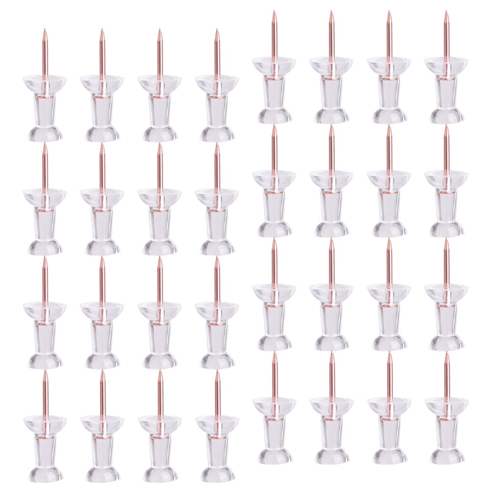 2 Boxes/120pcs Practical Push Pin Transparent Thumbtack Decorative Wall ...