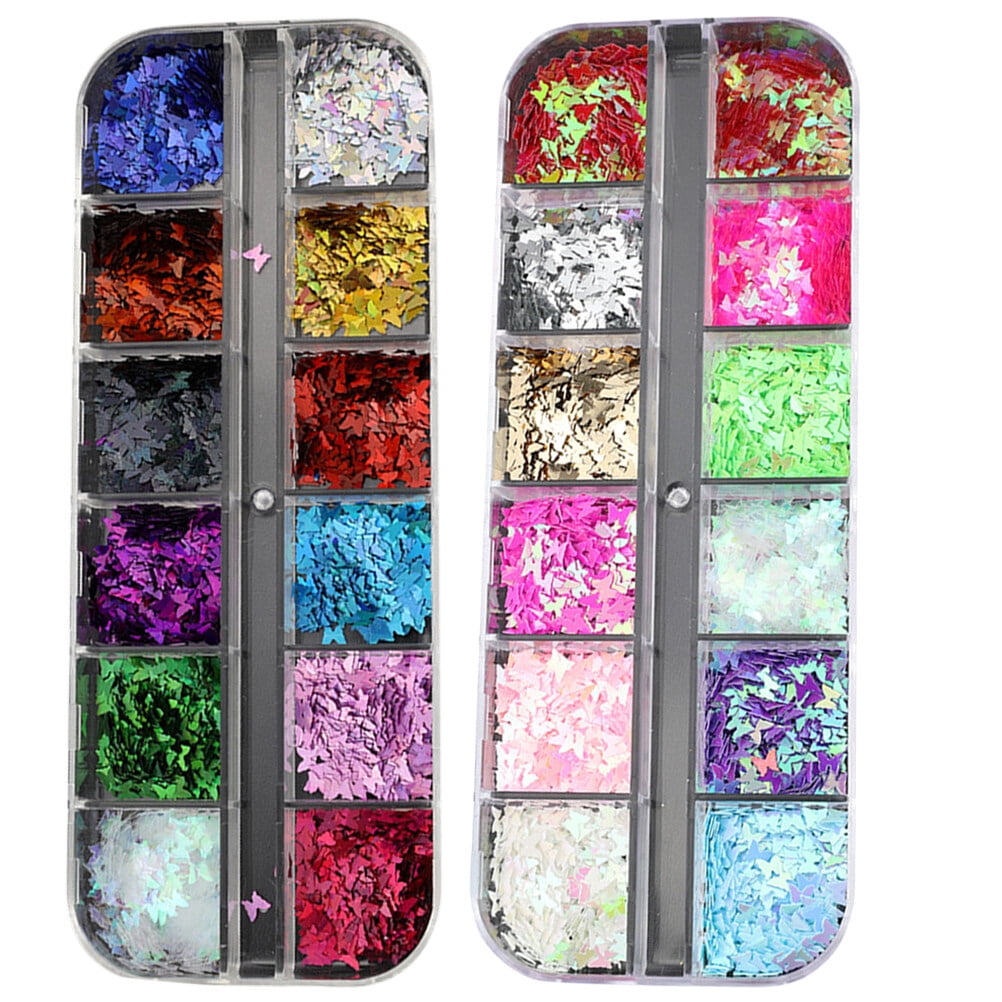 2 Boxes Eye Makeup Sequins Manicure Glitter Sequins Eye Shadow Powders ...