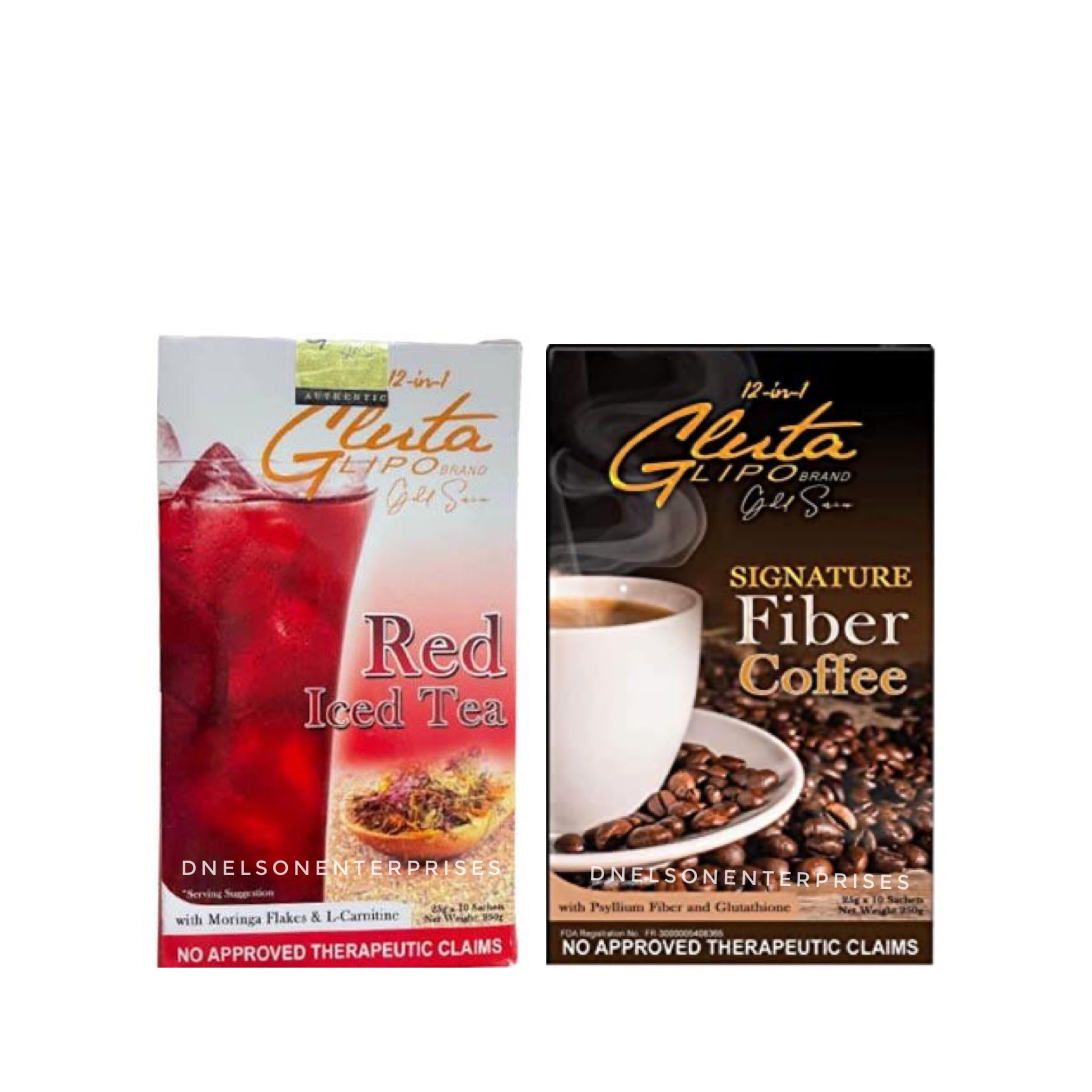 2 Boxes GlutaLipo Gold Series Red Iced Tea & Fiber Coffee - Walmart.com