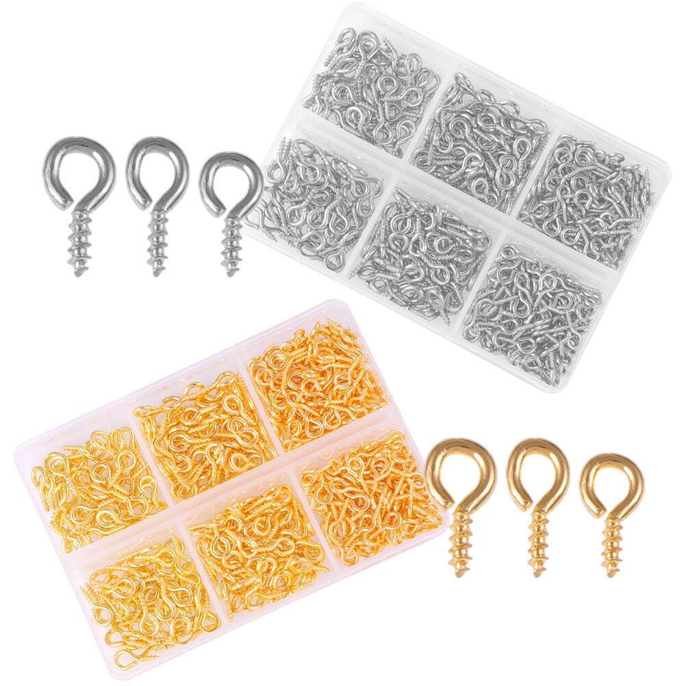 2 Boxes Kit Sheep Eye Nail Screw Silver and Gold Screws 0.1X0.5X1CM ...