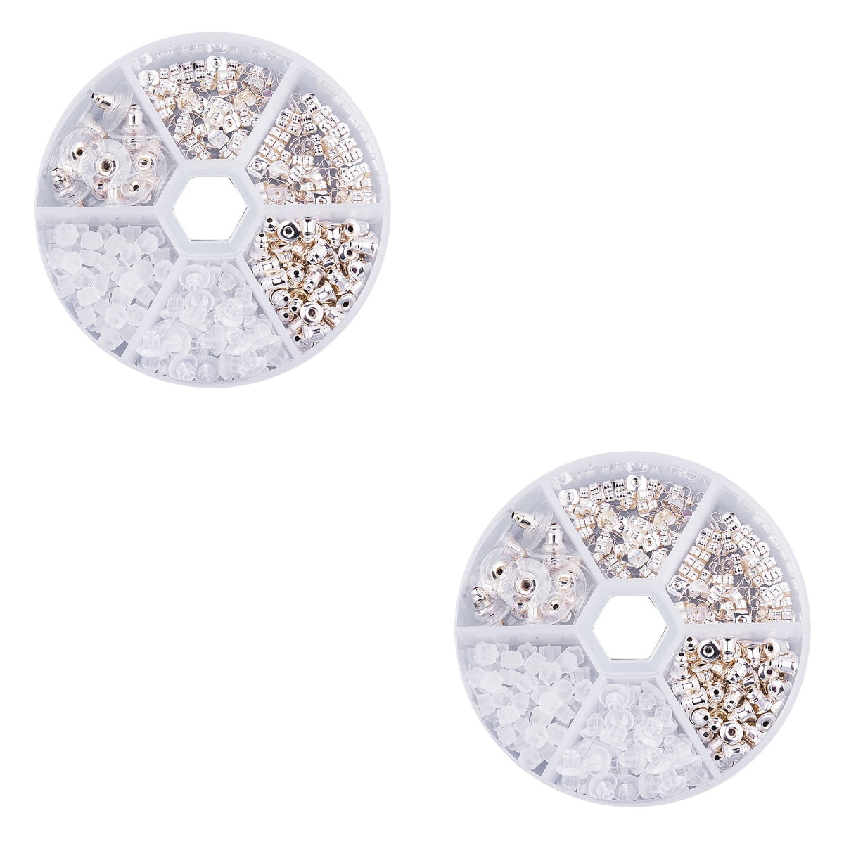 2 Boxes Multi-style Earrings Plug Stopping Earrings Posts Round Pad ...