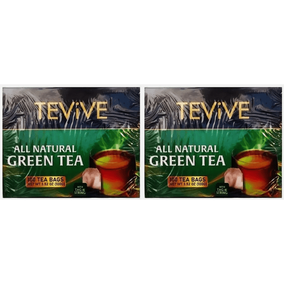 2 - Boxes TEVIVE All Natural Green Tea ( 200 Count Tea Bags) - Walmart.com