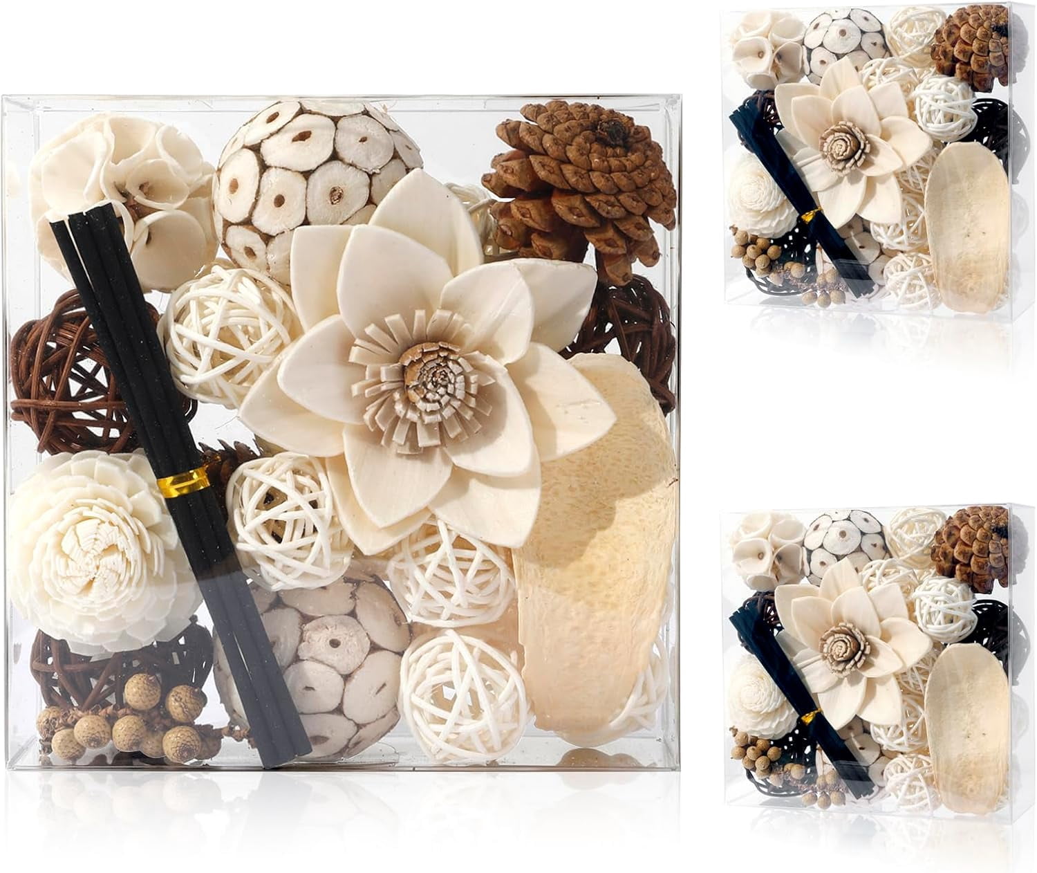 2 Boxes of White Potpourri Bowl Filler Decorative Scented Mixed Dried ...