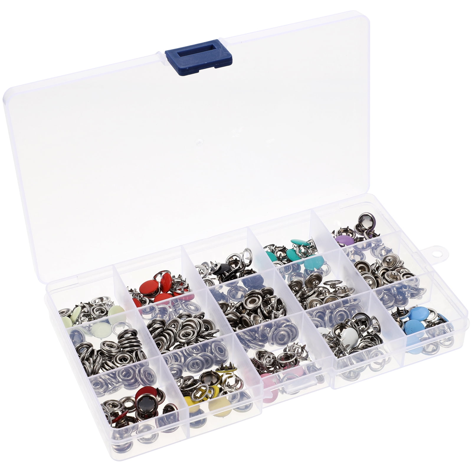 2 Boxes of Metal Snaps Button Fasteners Press Studs Bag DIY Buttons ...