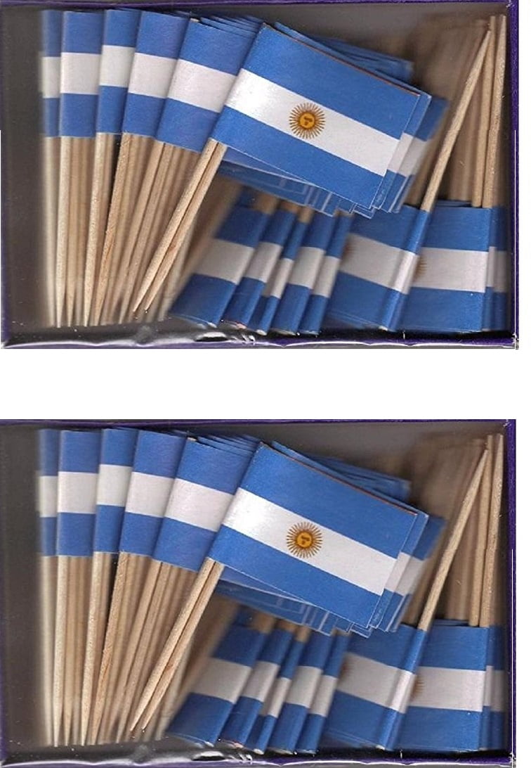 2 Boxes of Mini Argentina Toothpick Flags, 200 Small Argentinian Flag ...