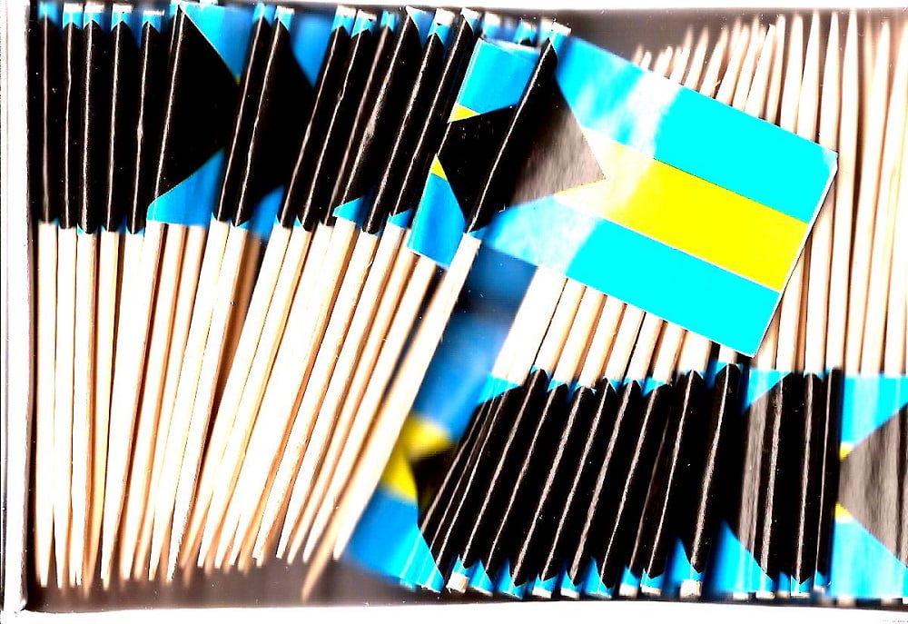 2 Boxes of Mini Bahamas Toothpick Flags, 200 Small International Flag ...
