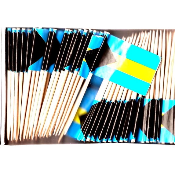 2 Boxes of Mini Bahamas Toothpick Flags, 200 Small International Flag ...