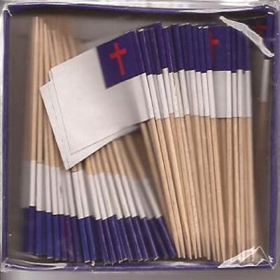 2 Boxes of Mini Christian Toothpick Flags, 200 Small International Flag ...