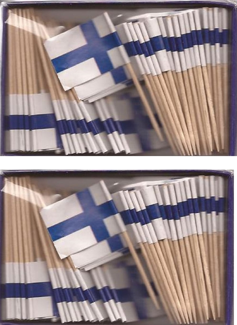 2 Boxes of Mini Finland Toothpick Flags, 200 Small Finnish Flag ...