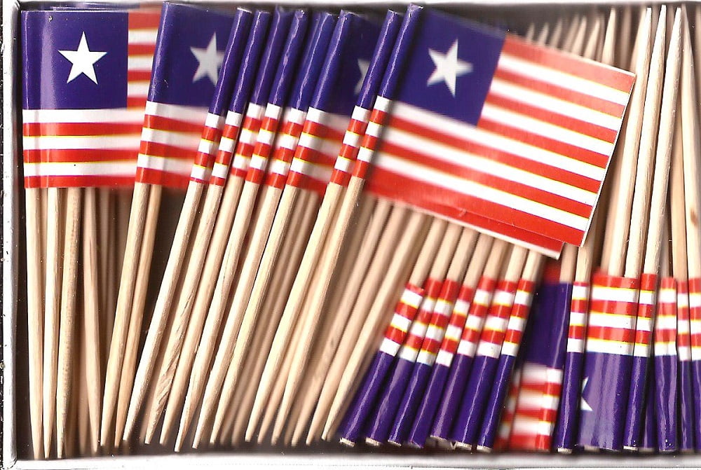 2 Boxes of Mini Liberia Toothpick Flags, 200 Small International Flag ...