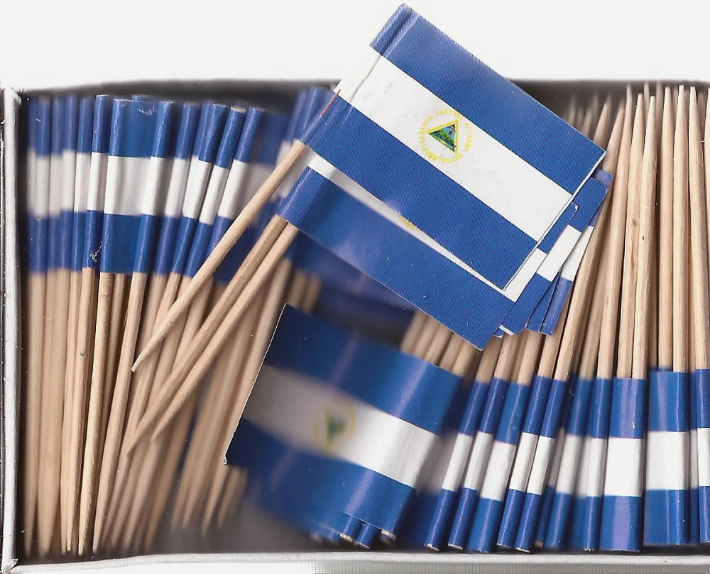 2 Boxes of Mini Nicaragua Toothpick Flags, 200 Small International Flag ...