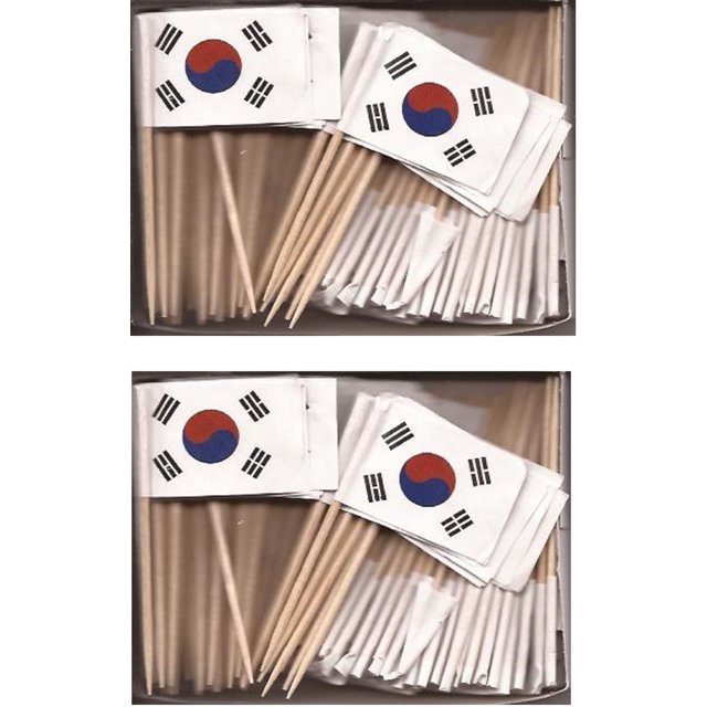 2 Boxes of Mini South Korea Toothpick Flags, 200 Small South Korean ...