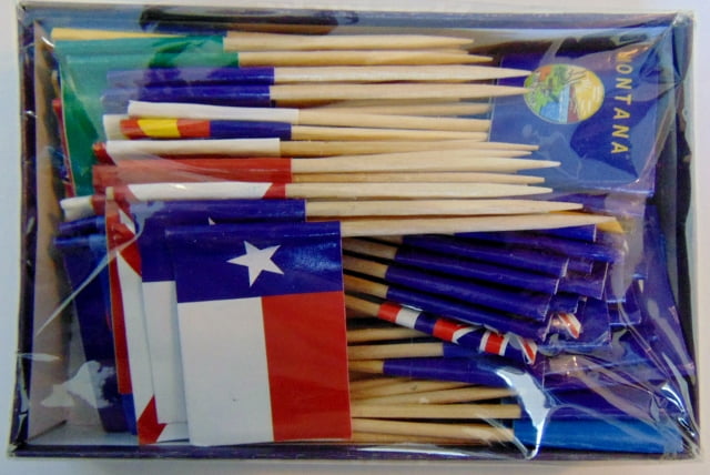 2 Boxes of Mini State Assorted Toothpick Flags, 200 Small International ...