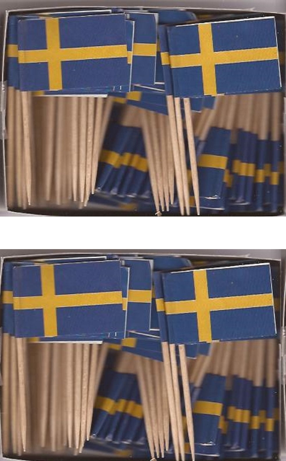 2 Boxes of Mini Sweden Toothpick Flags, 200 Small Swedish Flag ...