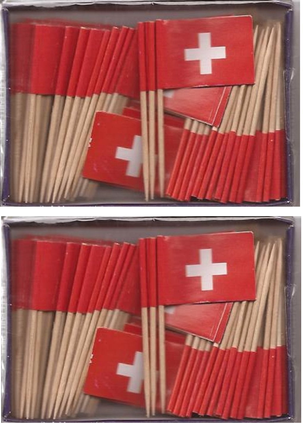 2 Boxes of Mini Switzerland Toothpick Flags, 200 Small Swiss Flag ...