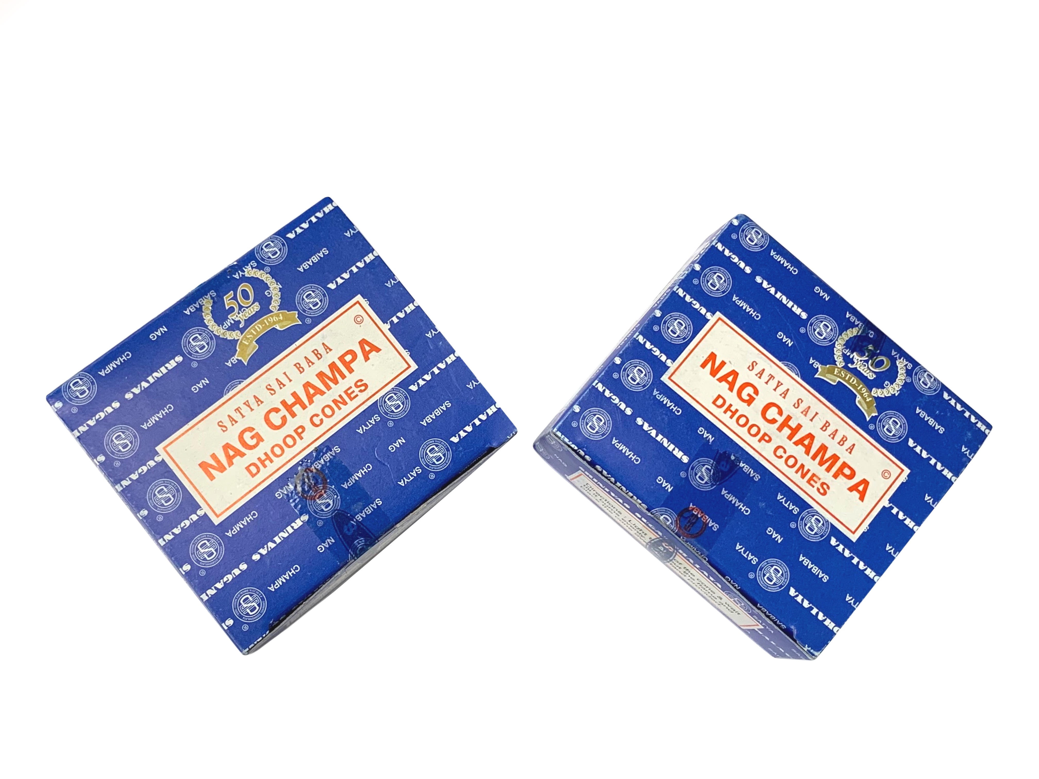 2 Boxes of Satta Sai Baba Nag Champa Incense Cones - Walmart.com