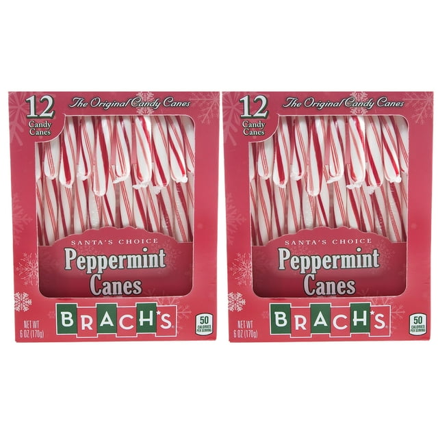 Brach's Original Peppermint Candy Canes, Red & White, 12ct with BCL ...