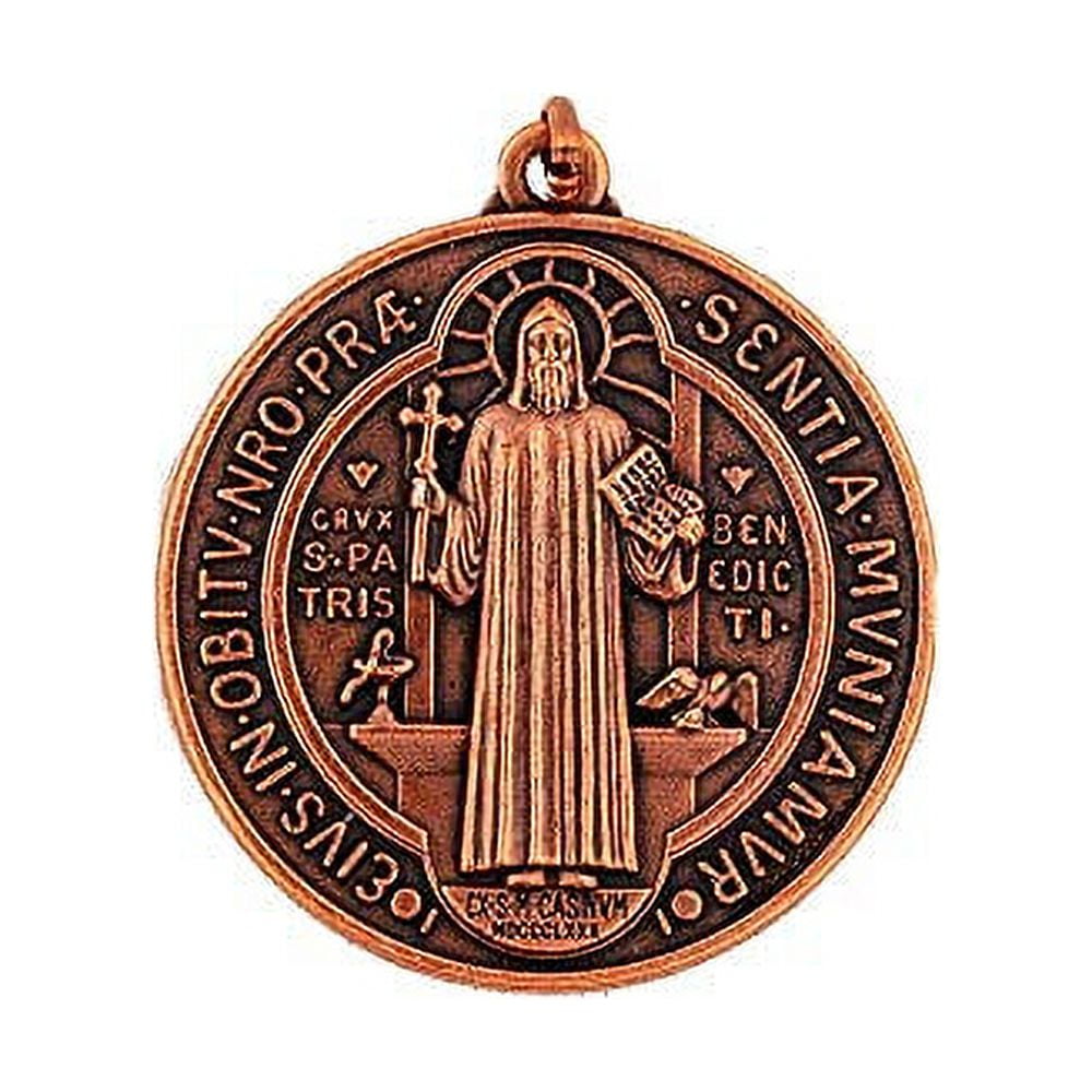 2" Bronze St. Benedict Medal Pendant - Walmart.com