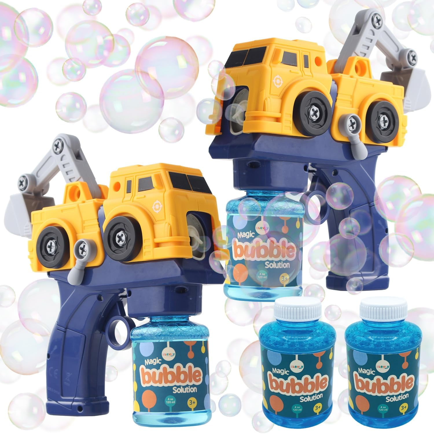 2 Bubble Gun incl 4 Bubble Solutions for Toddlers 3-5 Yrs | STEM Take ...