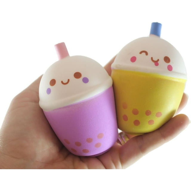 2 Bubble Tea Drink Squishy Squeeze Stress Ball Soft Doh Filling - Like ...