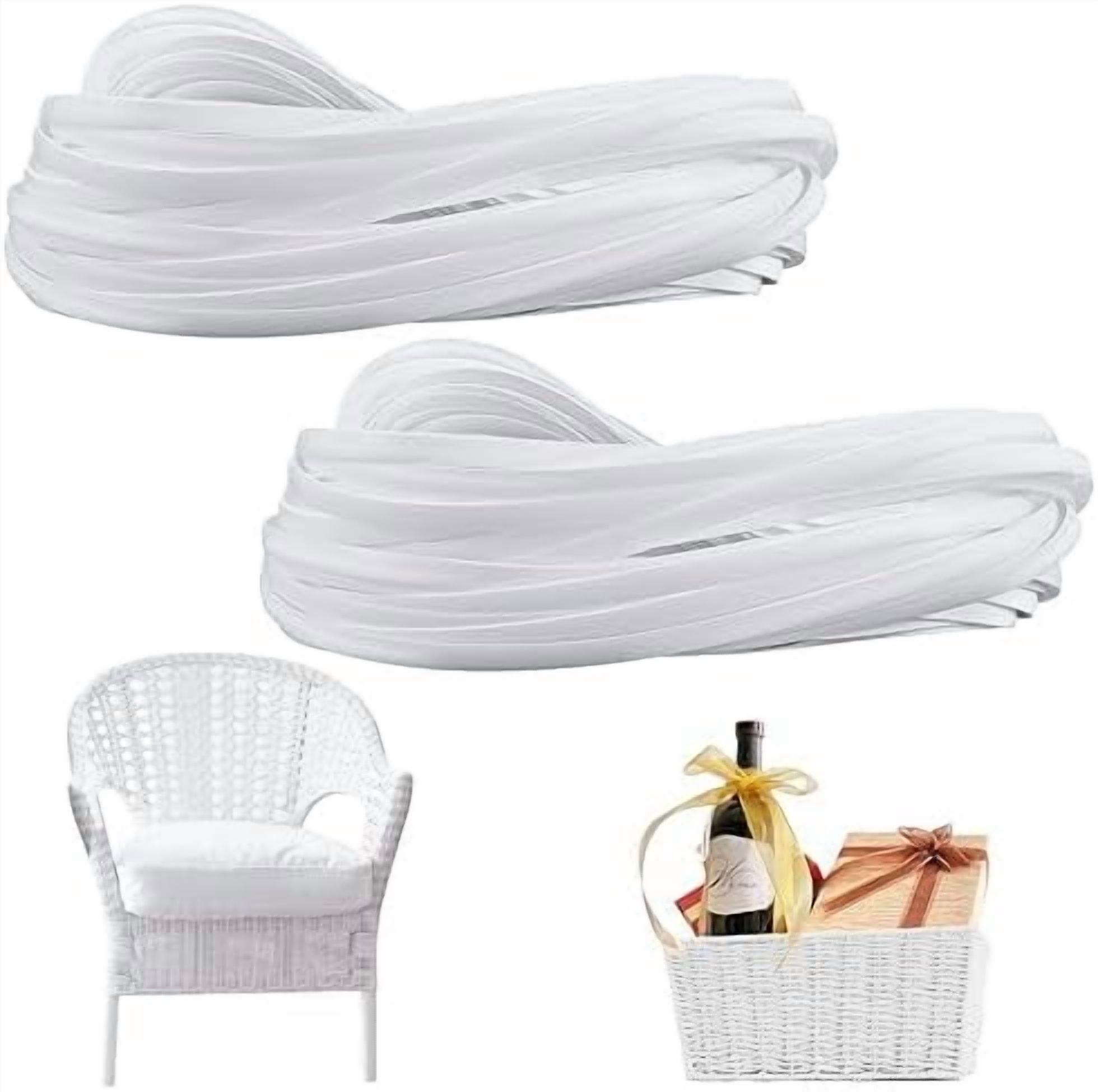 2 Bundles 120 ft Wicker Repair Kit Flat Synthetic Rattan Weaving ...