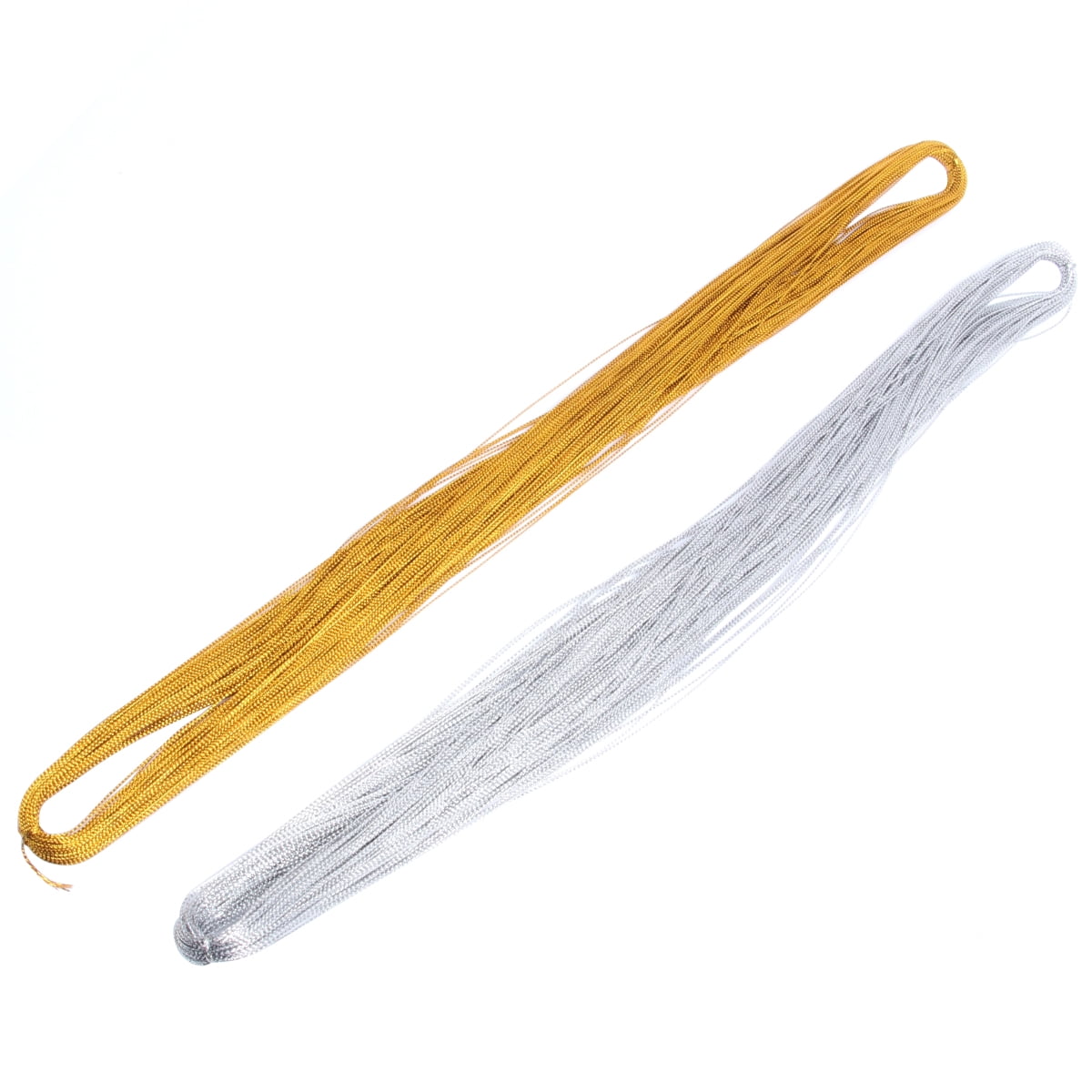 2 Bundles Diy Jewelry Label Tag Feet Metallic Cord Tinsel String Craft ...
