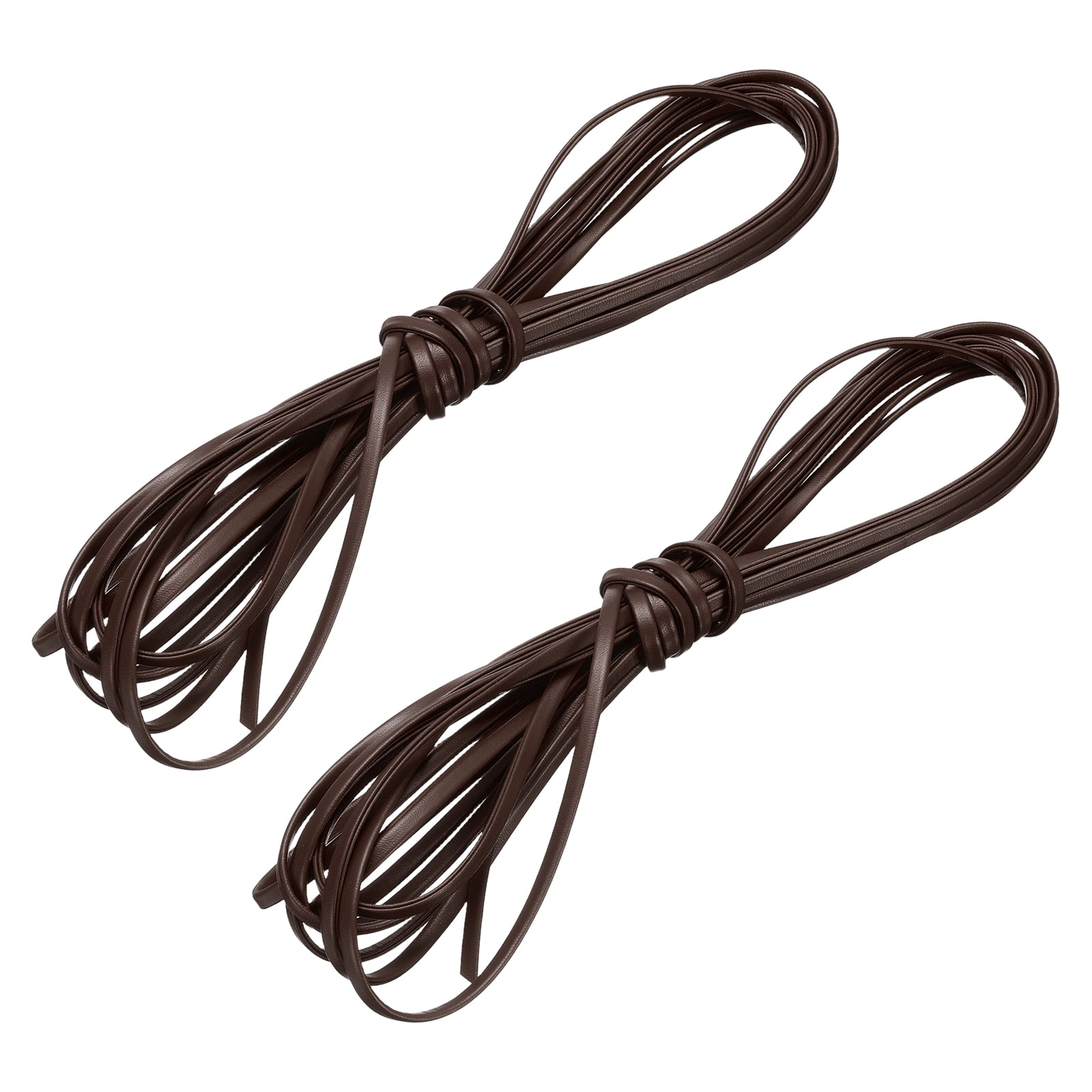2 Bundles Flat Leather Cord, 5.5 Yards 5mm Leather Crafts Lacing Strip ...