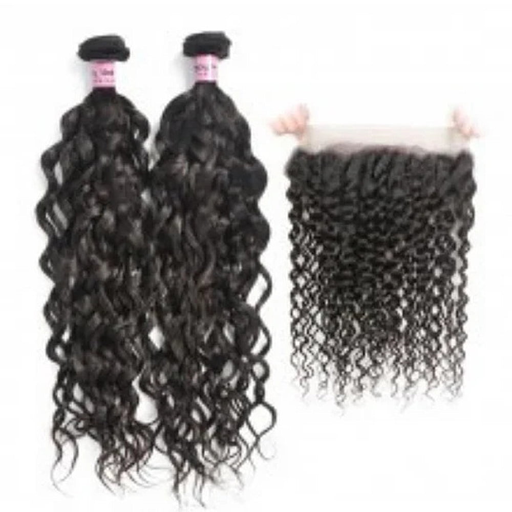 2 Bundles Water Wave Human Hair, 100% Unprocessed Weave Brazilian Human ...
