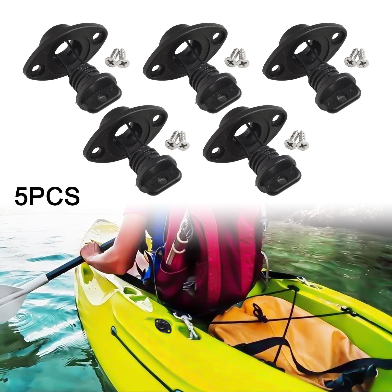 2 Bung with Screws Drain Kit for Canoe for Boat Dinghy Kayak Boat Drain ...