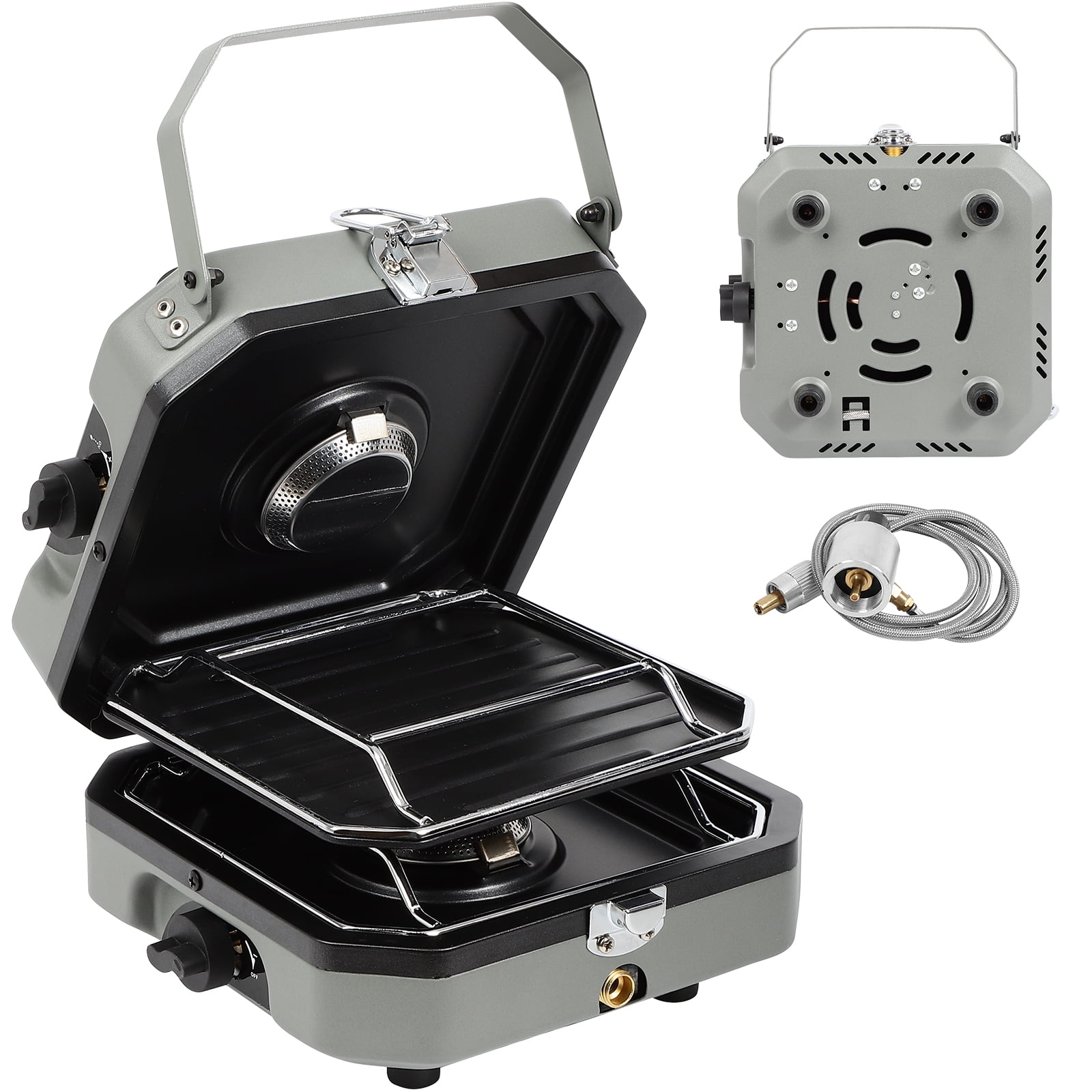 2 Burner Camping Stove with Carrying Bag, Portable Folding Gas Stove ...