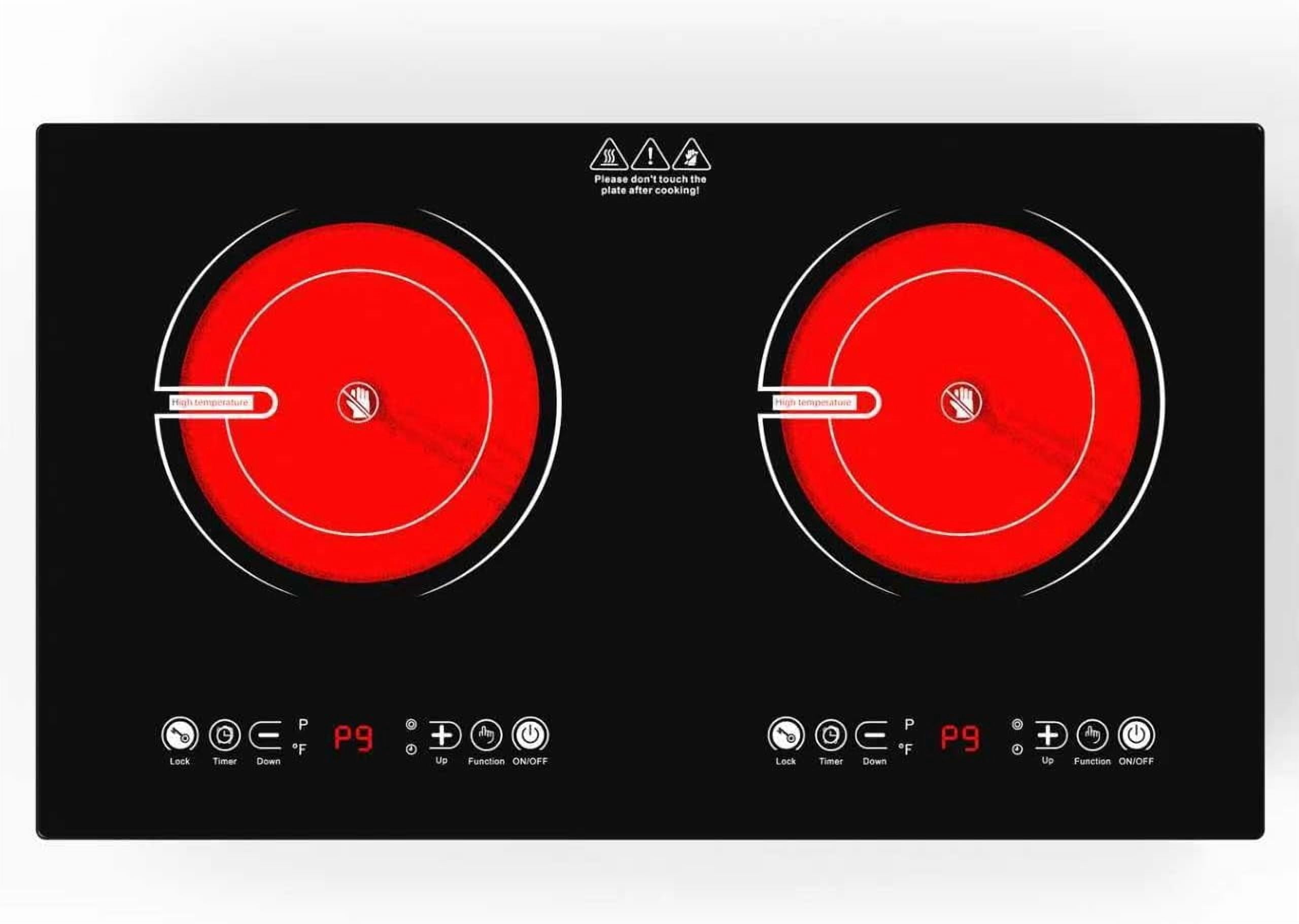 2 Burner Electric Cooktop,110V 2400W Electric Stove Top with Touch ...