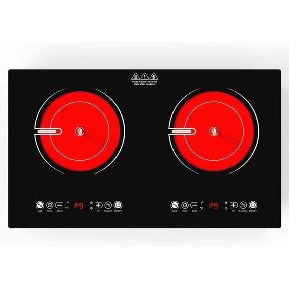2 Burner Electric Cooktop,110V 2400W Electric Stove Top with Touch ...