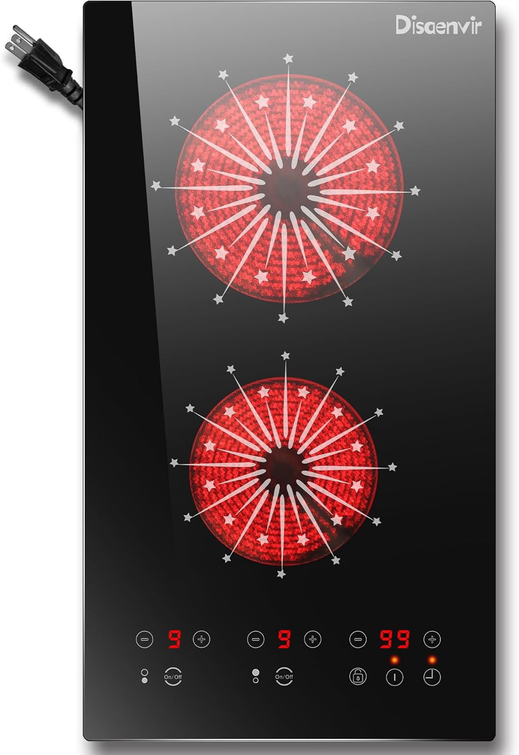 2 Burner Electric Cooktop - 12 Inch Stovetop Built-in & Countertop ...