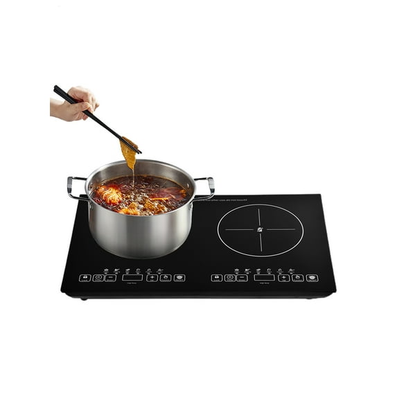 2 Burner Electric Stove Top, 2000W Built-in Cooktop, LED Touch Control ...