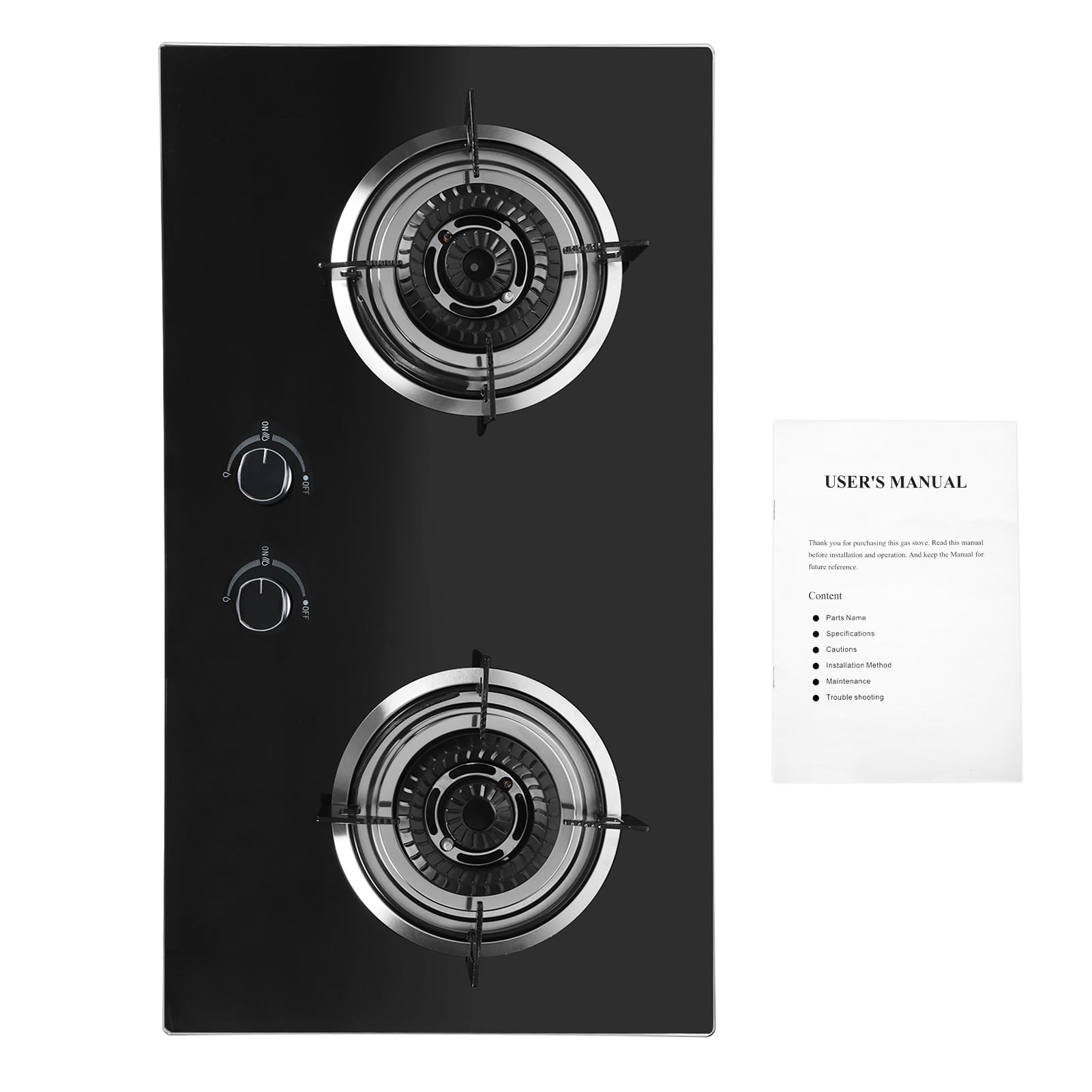 2 Burner Gas Stove, 2 Burner Propane Gas Cooktop, LPG Dual Fuel Built-in Gas Stove Top - Walmart.com