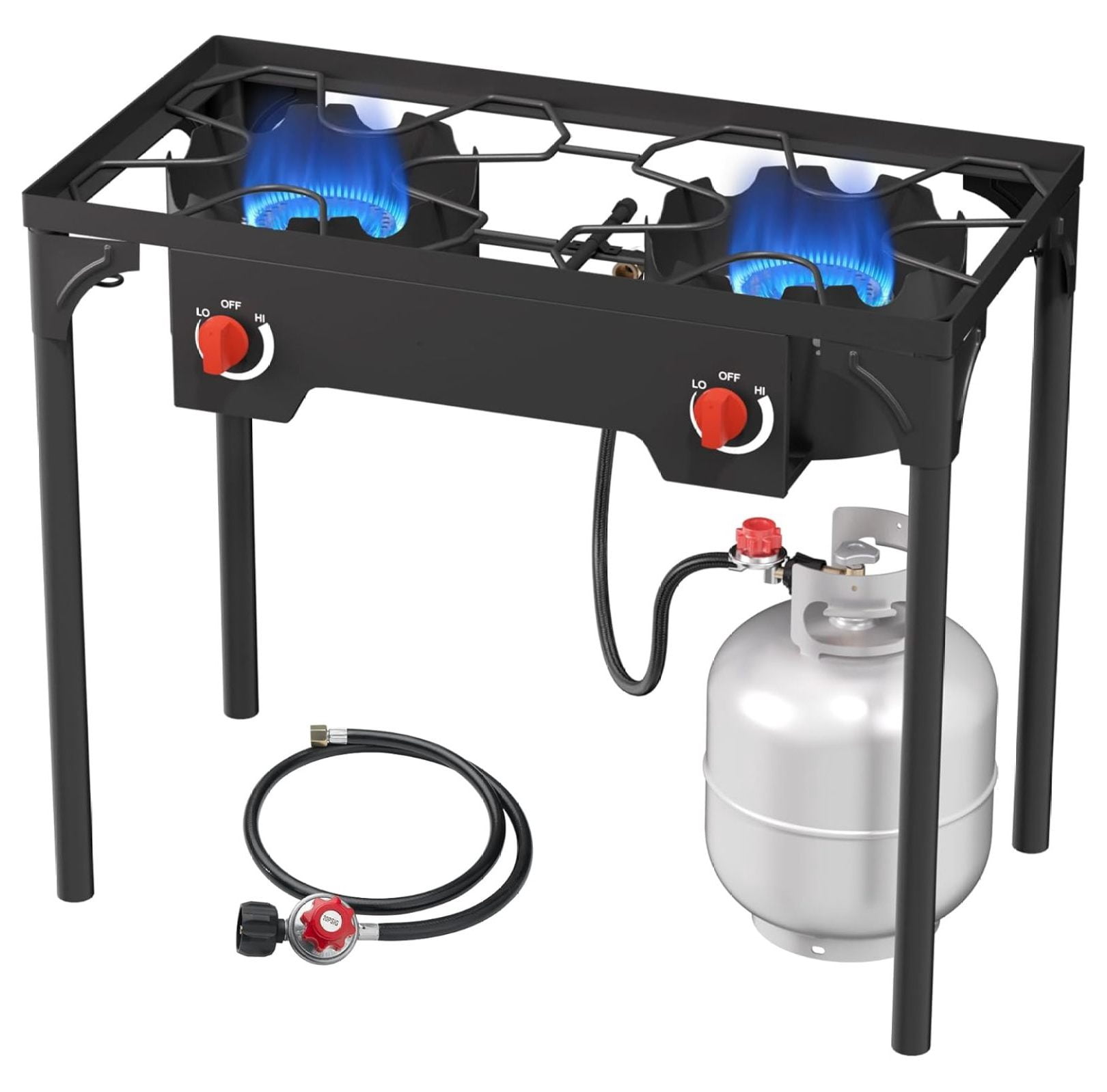 2 Burner Gas Stove, High Pressure Outdoor Propane Burner with ...