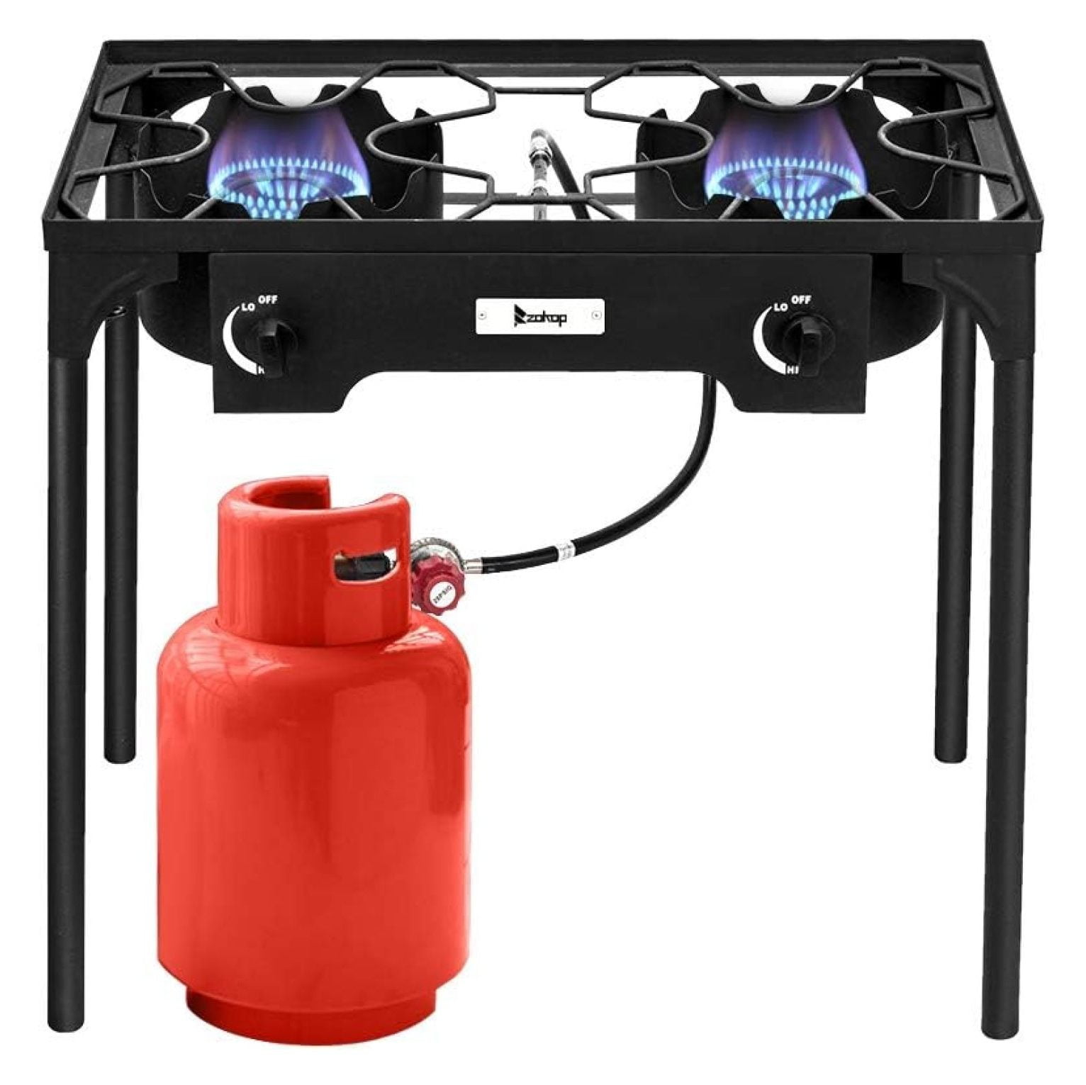 2 Burner Outdoor Portable Propane Gas Burners for Camping Cooking, 150,000 BTU High Pressure ...