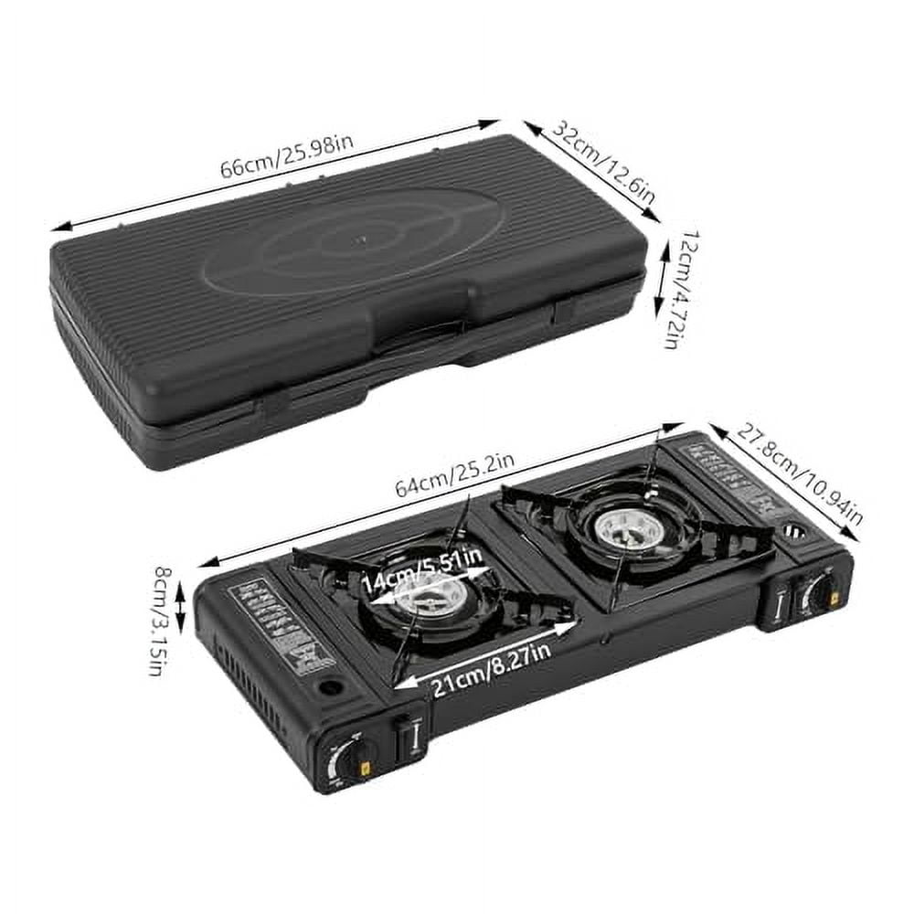 2-Burner Portable Camping Stove, Double Burner Butane Stove, Butane ...
