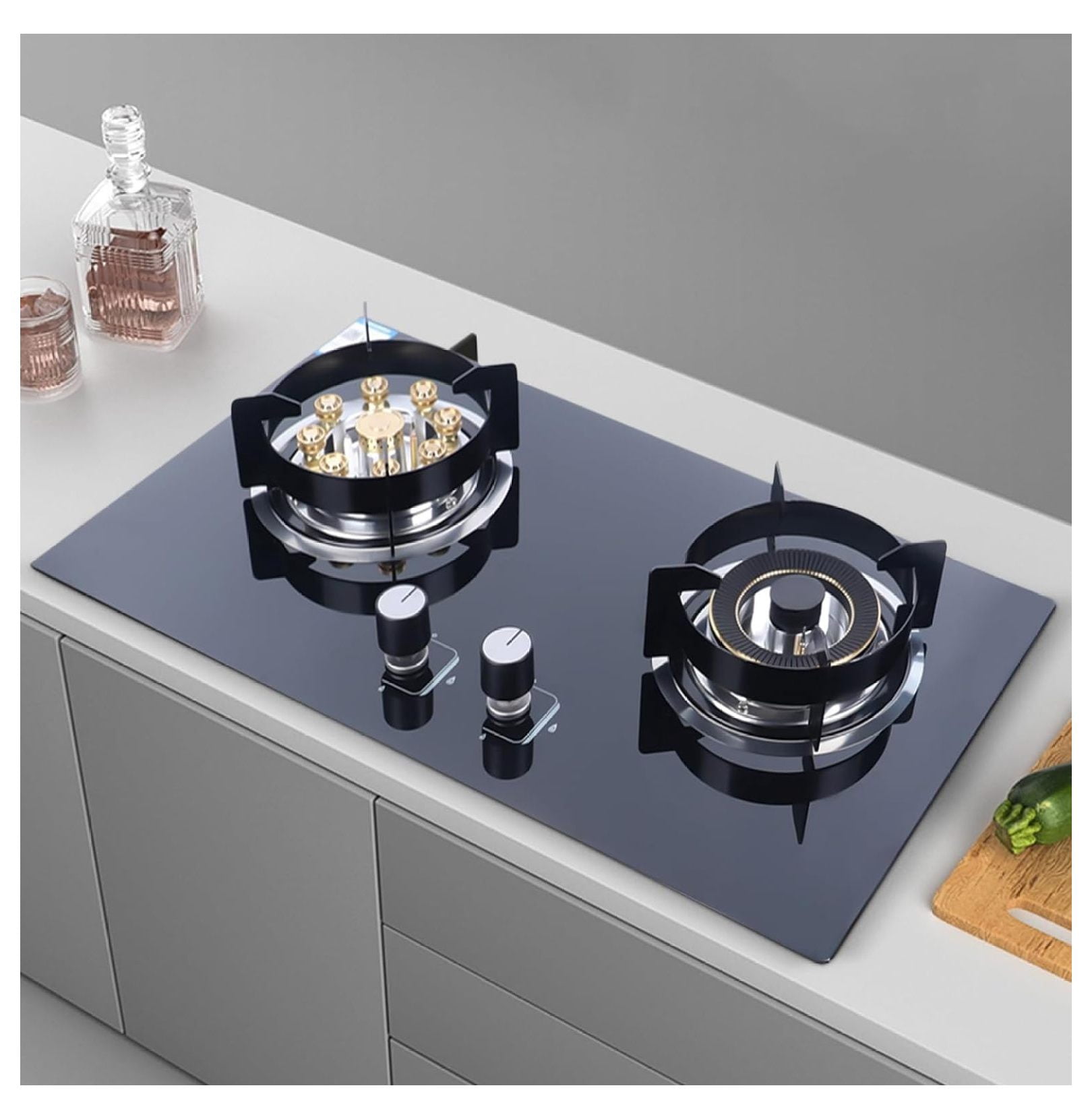 2 Burner Propane Cooktop Portable Propane Stove 29" Built-in Natural ...