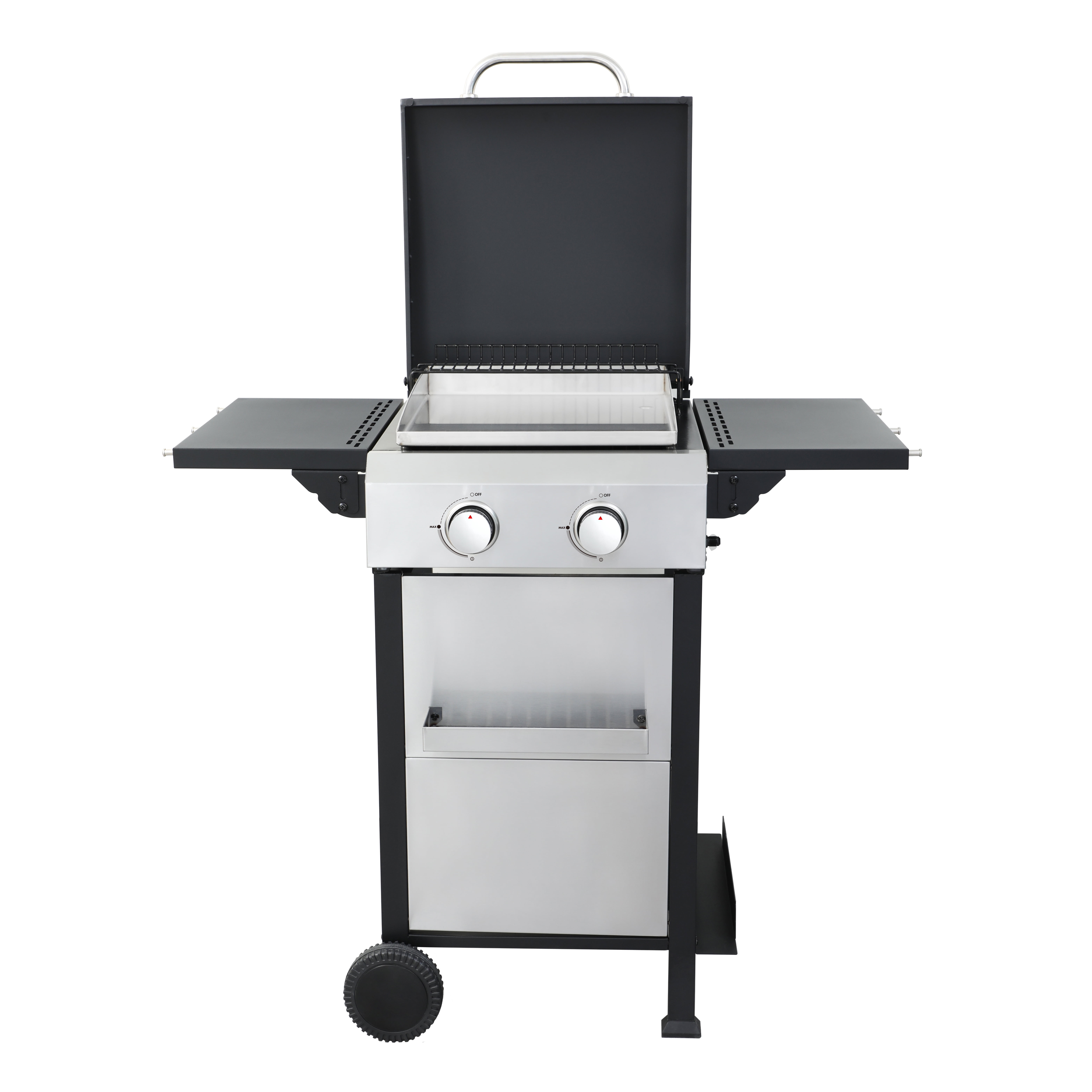 2-Burner Propane Gas BBQ Grill, SS Plancha, 24600BTU Output With Wire ...